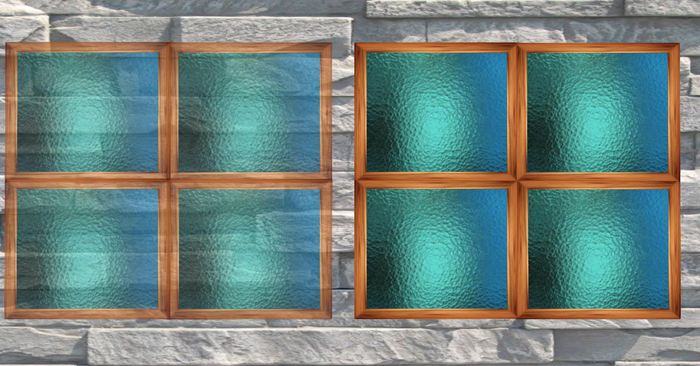 Second Life Marketplace - 2 CLEAR/SOLID LIGHT AQUA FROSTED WINDOWS ...