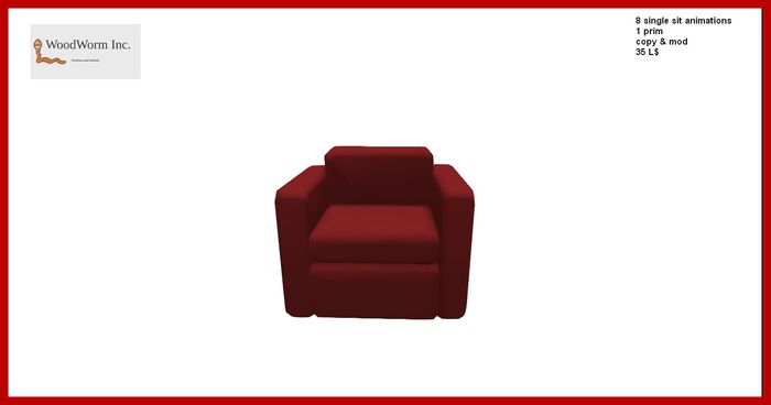 Second Life Marketplace - A cozy red armchair for Tiny-Avatars