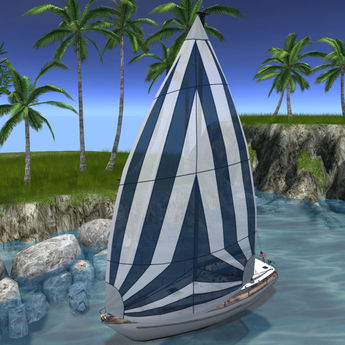 Second Life Marketplace - Bandit 60/55 Sails - White and Blue Carbon Sails