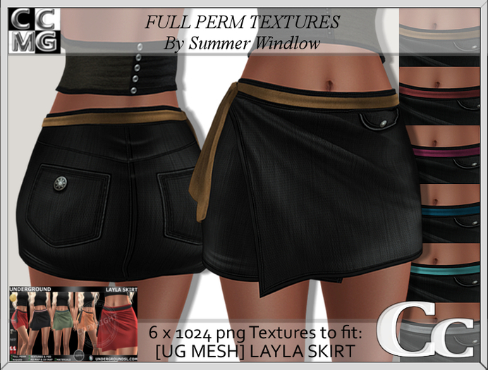 Second Life Marketplace - UG LAYLA SKIRT TEXTURES -CASUAL X 6 - FULL PERM
