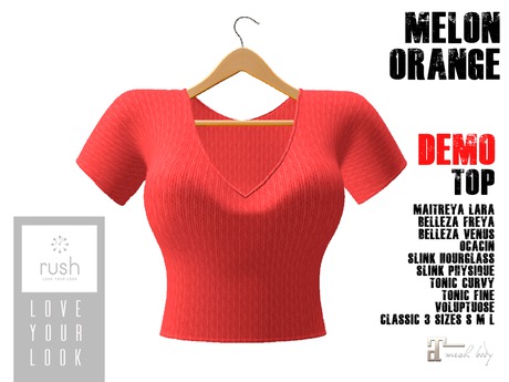 Second Life Marketplace - RUSH TOP DEMO Melon Orange