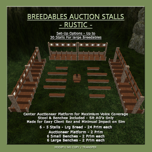 Second Life Marketplace - Breedables Auction Stalls-Rustic