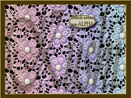 Second Life Marketplace - Daisy Dash Lace Pearls 02 Alpha Textures