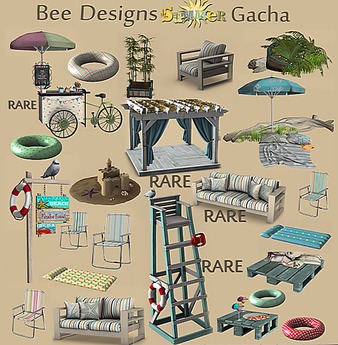 Second Life Marketplace - .: Bee Designs:. Summer Gacha Coffee table ...