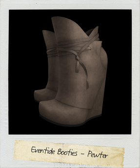 Second Life Marketplace - white river co. - Eventide Booties (Pewter)