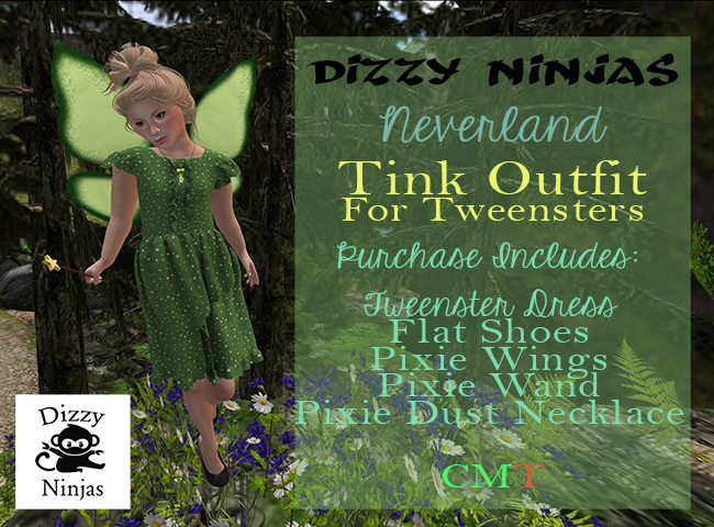 Second Life Marketplace - DIzzy Ninjas: Neverland Series Tink Outfit ...