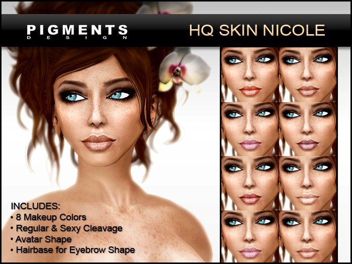 Second Life Marketplace - PIGMENTS HQ SKIN - Nicole DEMOS
