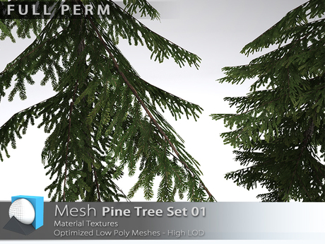 Second Life Marketplace - [Prim 3D] - Pine Tree Pack 01 "FULL PERM"