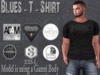 Second Life Marketplace - Blues - Men's Grey T-Shirt