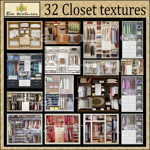 Second Life Marketplace - 32 closet textures - furniture textures