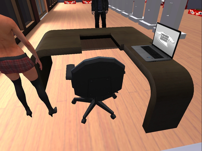 Second Life Marketplace - Office desk with laptop and chair - full ...