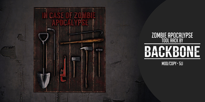 Second Life Marketplace - BackBone Zombie Apocalypse Tool Rack