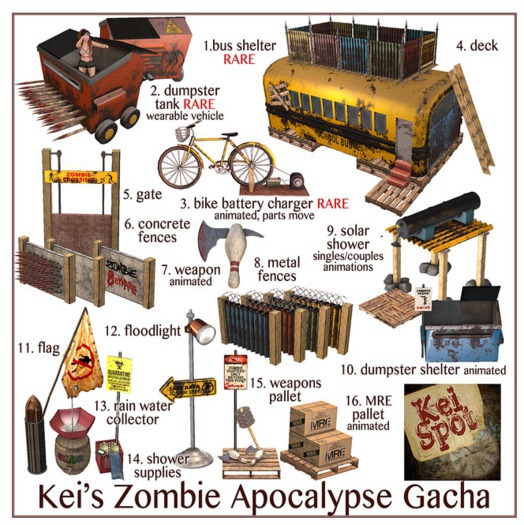 Second Life Marketplace - 5. Kei's Zombie Apoc Gacha (gate)