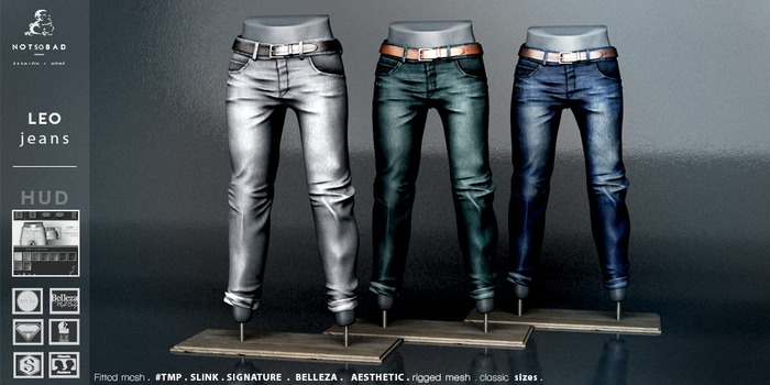 Second Life Marketplace - not so bad . mesh . LEO denim jeans . full pack