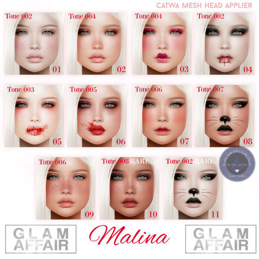 Second Life Marketplace - [Glam Affair] Malina Applier [ Catwa ] 008 ( 10 ) RARE