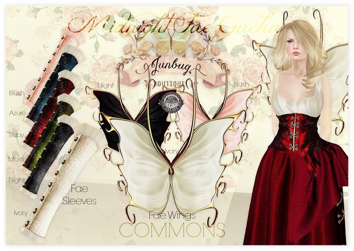 Second Life Marketplace - Junbug Midnight Fae - XXS RUBY DRESS AND ...