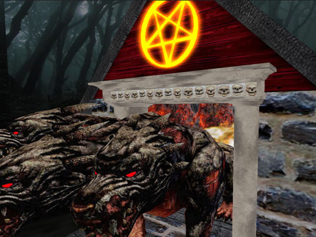 Second Life Marketplace - RE Cerberus Dog House Set - Spooky Halloween ...
