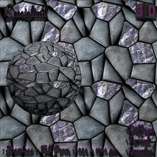 Second Life Marketplace - Specialized Textures Full Perms 3D silver stones and diamonds