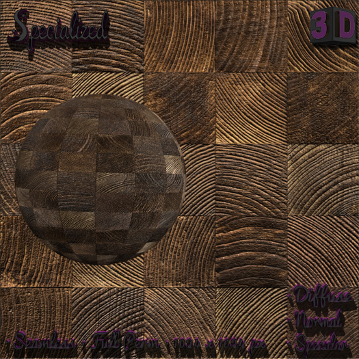 Second Life Marketplace - Specialized Textures Full Perms 3D End grain wood
