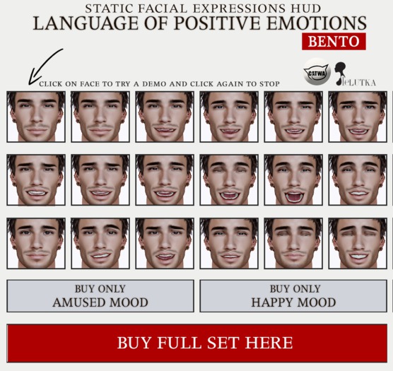 Second Life Marketplace - SEmotion Male Bento Facial Amused & Happy ...
