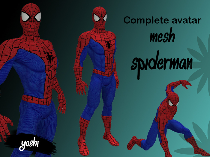 Second Life Marketplace - Complete Avatar Spiderman Classic mesh