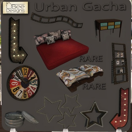 Second Life Marketplace - .:Bee Designs:. Urban Gacha Set With Rares