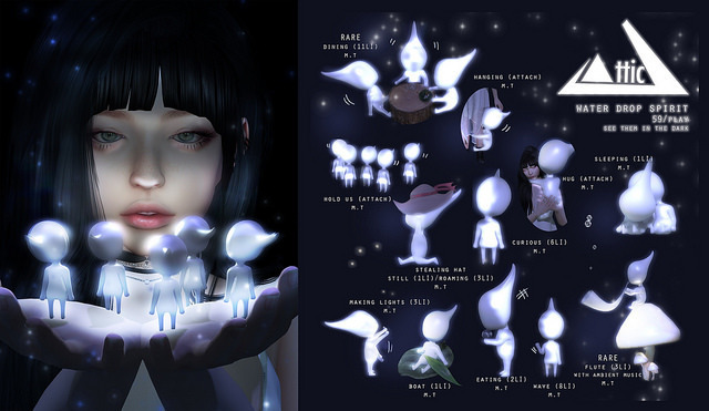Second Life Marketplace - -ATTIC-Water Drop Spirit (Dining) RARE