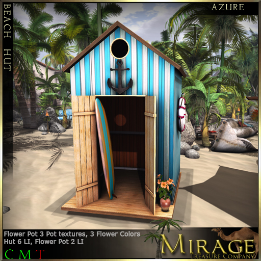 Second Life Marketplace - =Mirage= Beach Hut - Azure