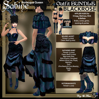 Second Life Marketplace - C&F Sabine Burlesque Outfit Bundle w appliers ...