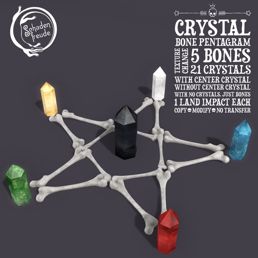 Second Life Marketplace - Schadenfreude Crystal Bone Pentagram