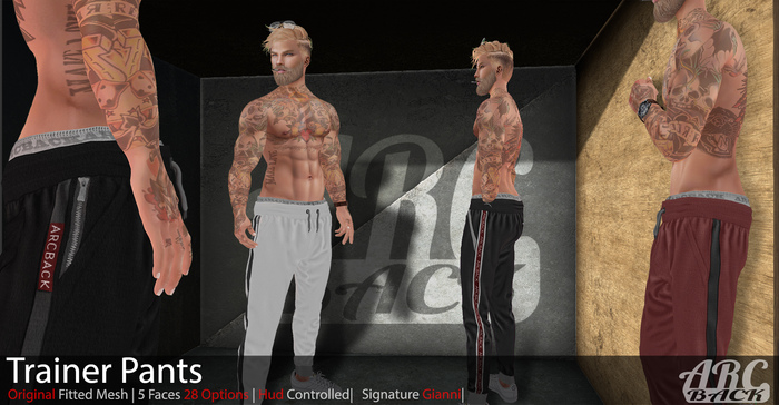 Second Life Marketplace - #3 [ ARCBACK ] - Trainer Pants - Full