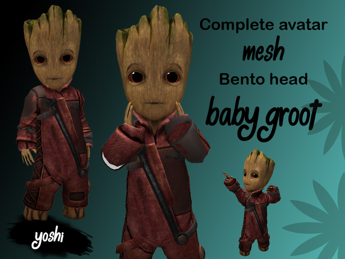 Second Life Marketplace - Complete Avatar Baby Groot (Bento)
