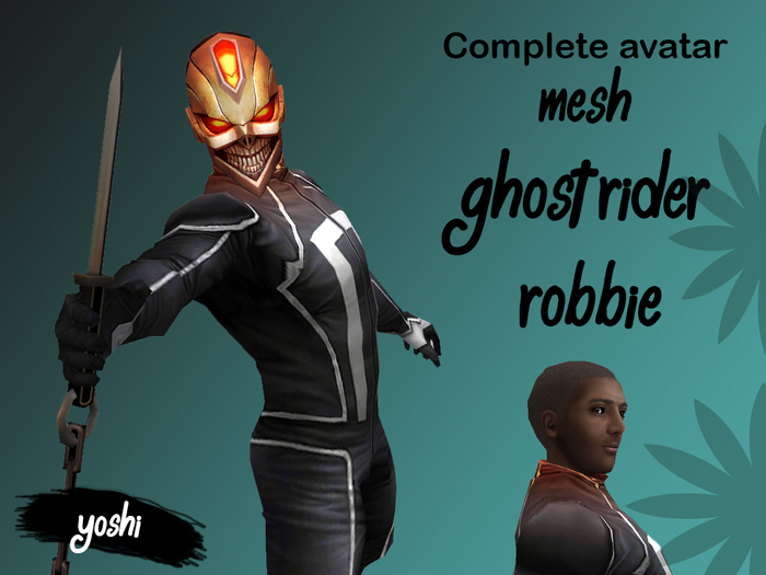 Second Life Marketplace - Complete Avatar Ghost Rider (Robbie Reyes) mesh