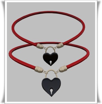 Second Life Marketplace - Necklace Collar Heart red + Open Collar