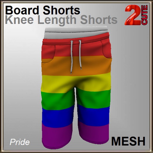 Second Life Marketplace - 2cute Knee Length Shorts - Pride