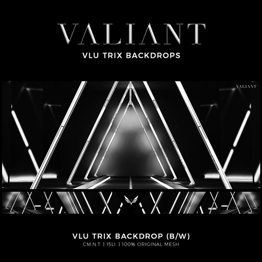 Second Life Marketplace - VALIANT - Vlu Trix Backdrop (B/W)