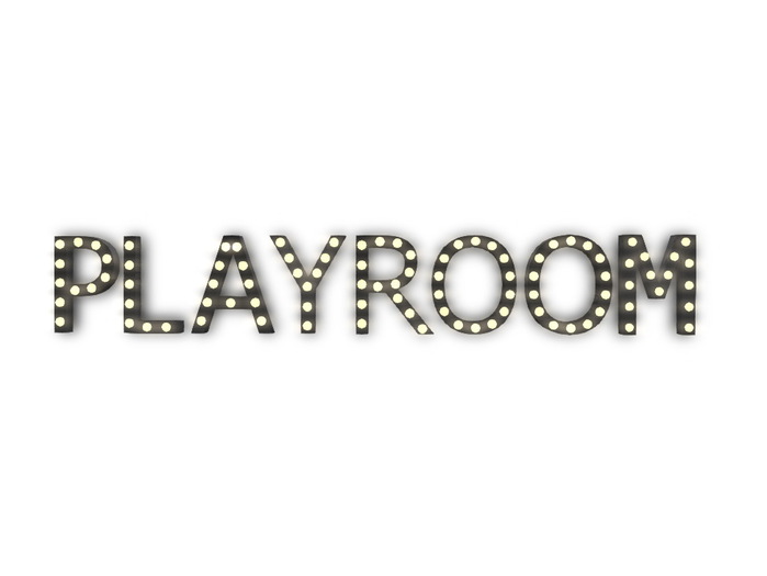 Second Life Marketplace - [Px] "PLAYROOM" Illuminated Light Bulbs Sign