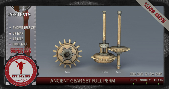Second Life Marketplace - Ancient Gear Set Full Permission EFE DESIGN