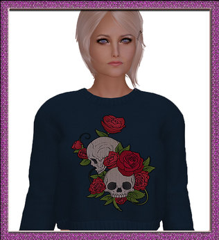 Second Life Marketplace - Skulls n Roses Rigged Sweater