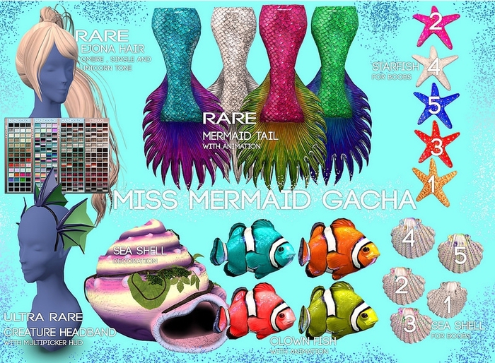 Second Life Marketplace - [NYNE] Miss Mermaid - Shell Cover - 03