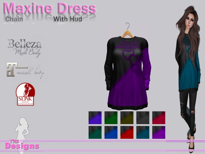 Second Life Marketplace - Maxine Dress With Hud Chain