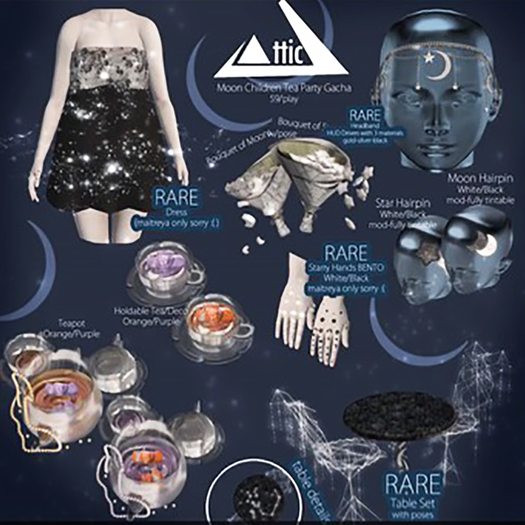 Second Life Marketplace - -ATTIC- Moon Children - Starry Hands White