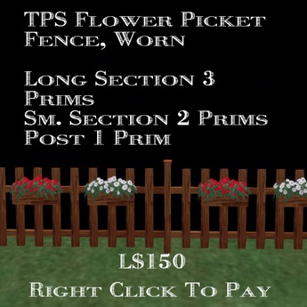 Second Life Marketplace - TPS ~ Flower Picket Fence Worn C/M