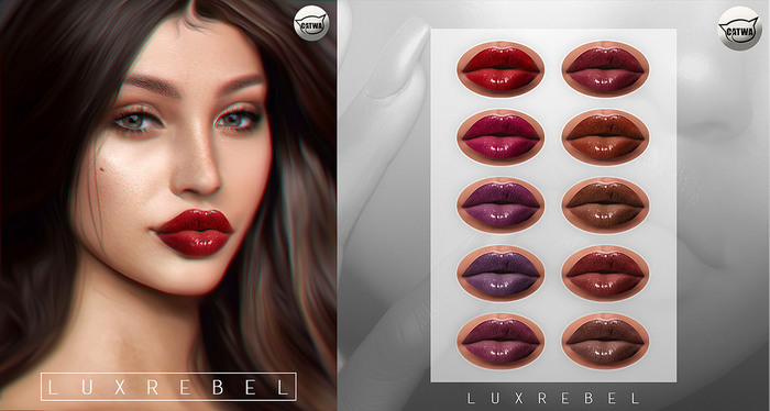 Second Life Marketplace - LUXREBEL - Minna Lipstick (Catwa) DEMO