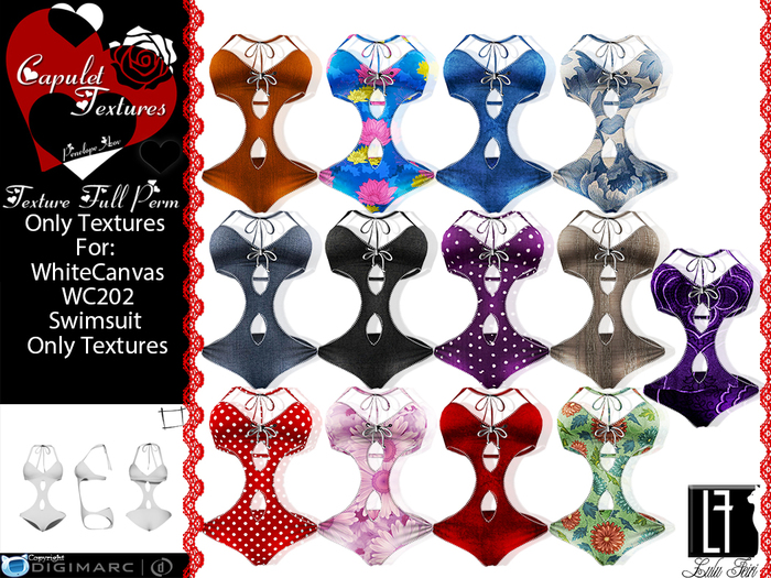 Second Life Marketplace - *Capulet Textures_WhiteCanvas - WC202 Suimsuit - Pack