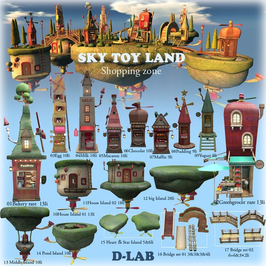 Second Life Marketplace - D-LAB SKY TOY LAND COMPLETE SET