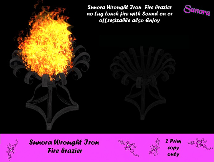 Second Life Marketplace - Sunora Wrought Iron Fire brazier