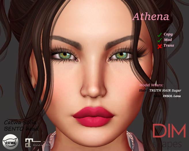 Second Life Marketplace - .::DIM::. - Athena Shape - For Catwa Bento ...