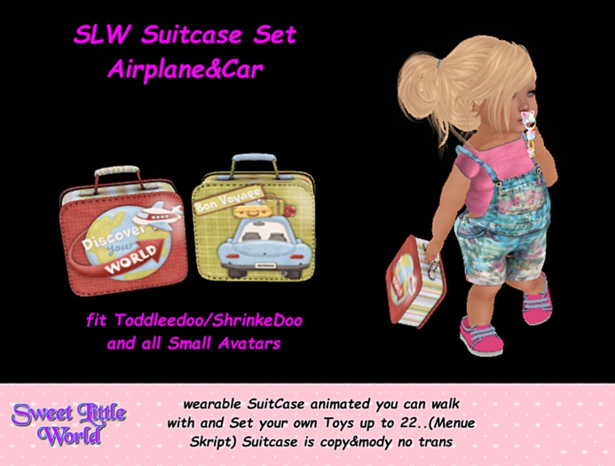 Second Life Marketplace - SLW Suitcase Set Airplane&Car
