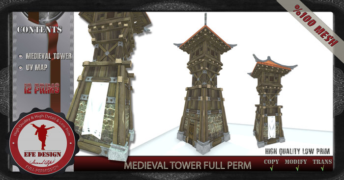 Second Life Marketplace - Medieval Tower Full Permission EFE DESIGN